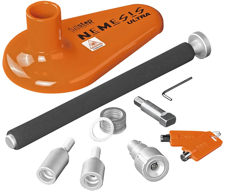 Fullstop Nemesis Ultra wheel clamp SCM universal steel orange ...